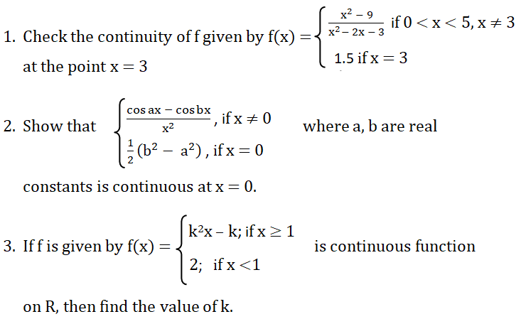 Continuity 4 Marks Important Questions 2024
