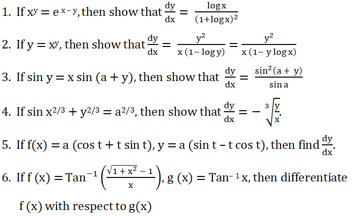 Differentiation 4 Marks Questions
