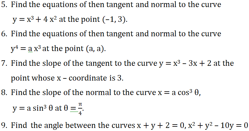ts inter maths 1b Tangents & Normals 4m important questions ts inter maths 1b Tangents & Normals 4m important questions