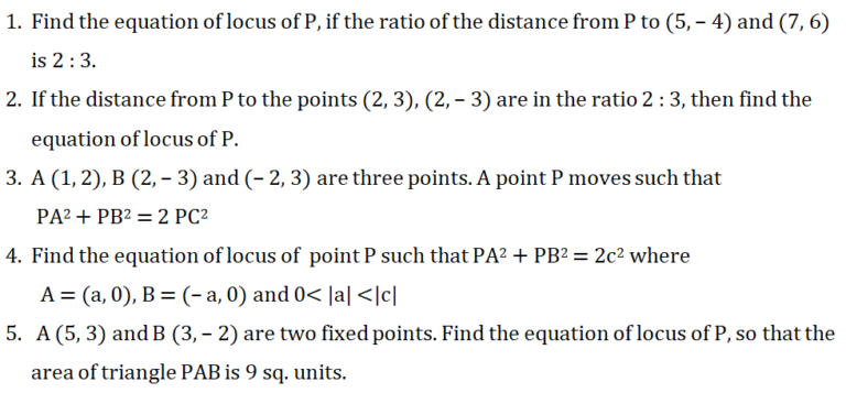 ts inter || Maths 1b Locus 4 marks important questions 2024